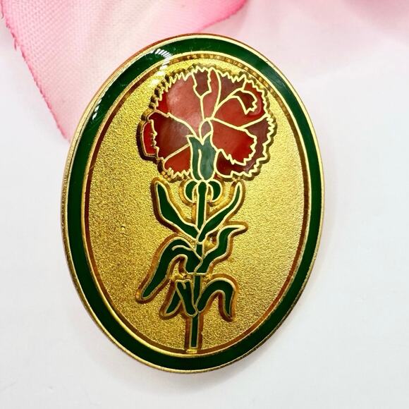 Valley Casting | Jewelry | Vintage Red Carnation Flower Lapel Pin ...